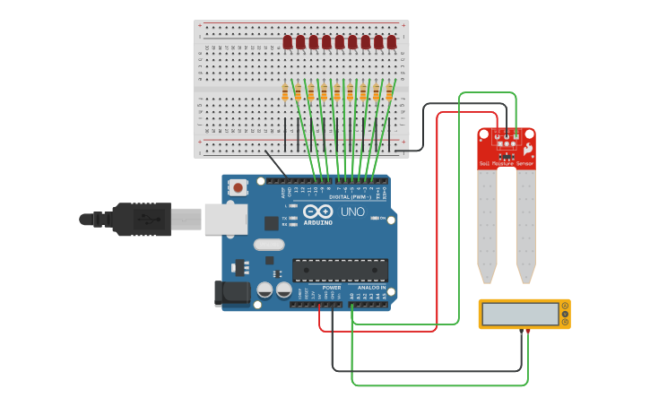Circuit design Sensor de Chuva - Tinkercad