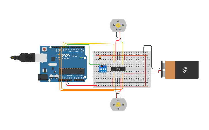 Circuit design Práctica 6: Control on/off mediante botón y bt | Tinkercad