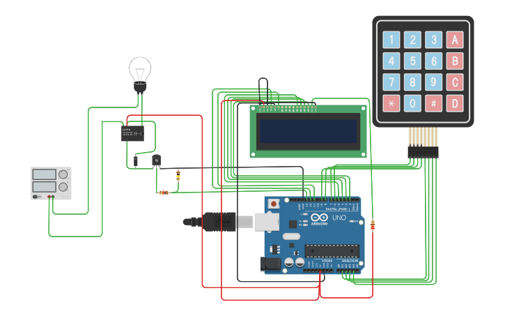 Circuit Design Arduino Tinkercad Password Access Control Circuit With Lcd Tinkercad