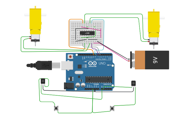 Circuit design Motor Driver | Tinkercad