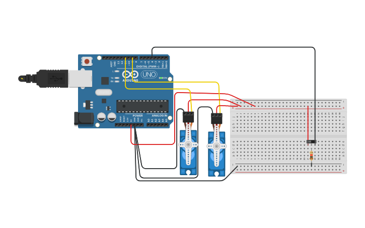 Circuit design servomotor - Tinkercad Circuit design servomotor - Tinkercad