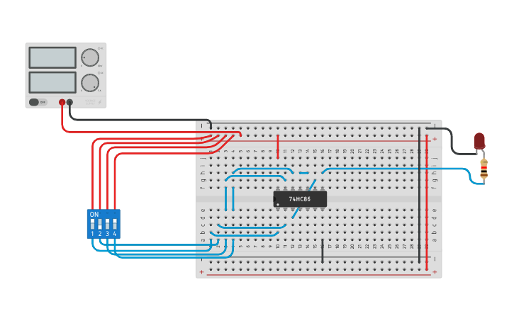 Circuit Design 4 Bit Even Parity Tinkercad