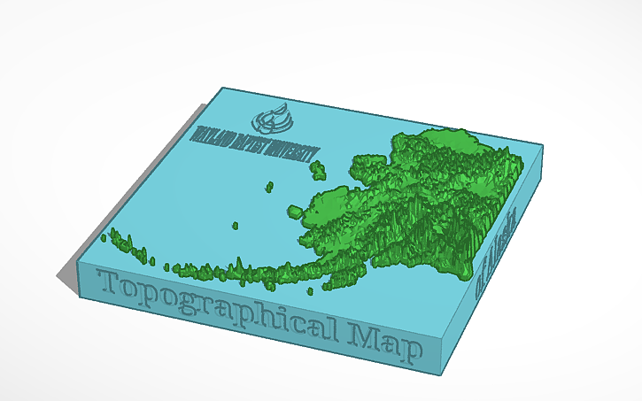 3D design Alaska Topographical Map | Tinkercad