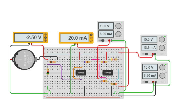 Circuit design Convertidor de voltaje a corriente | Tinkercad