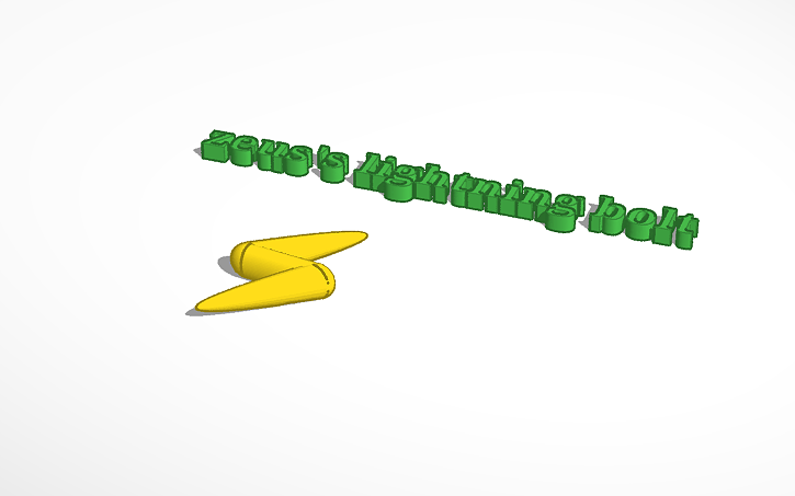 3D design Zeus' Lightning Bolt | Tinkercad