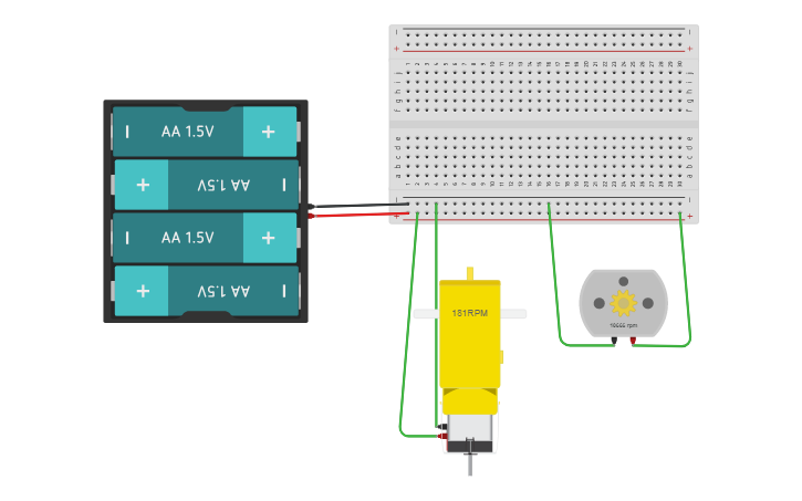 Circuit design motores DC - Tinkercad