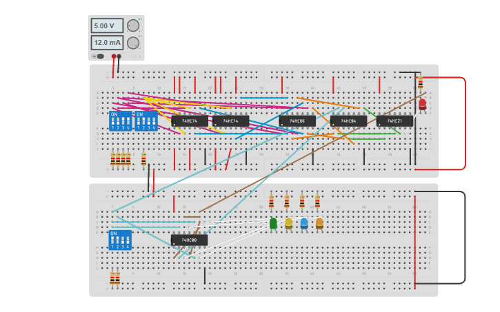 Circuit design Smart Home Control System using logic gates - Tinkercad