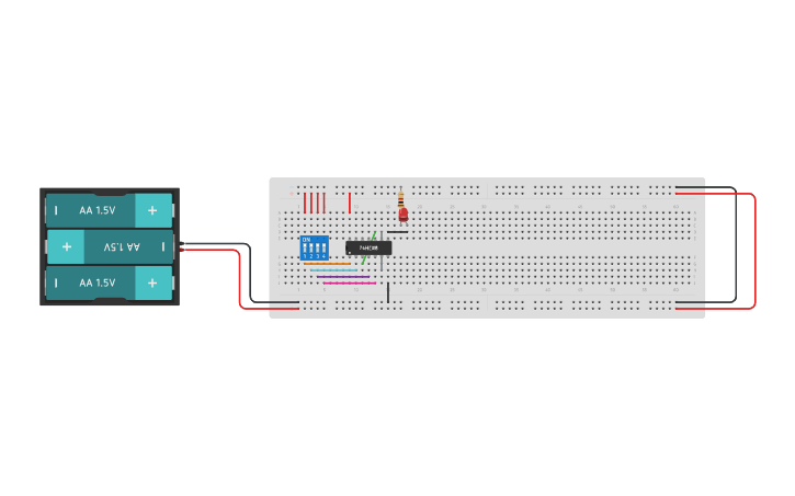 Circuit design Copy of Puerta 4 entradas AND | Tinkercad