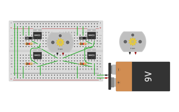 Circuit design H-bridge - Tinkercad