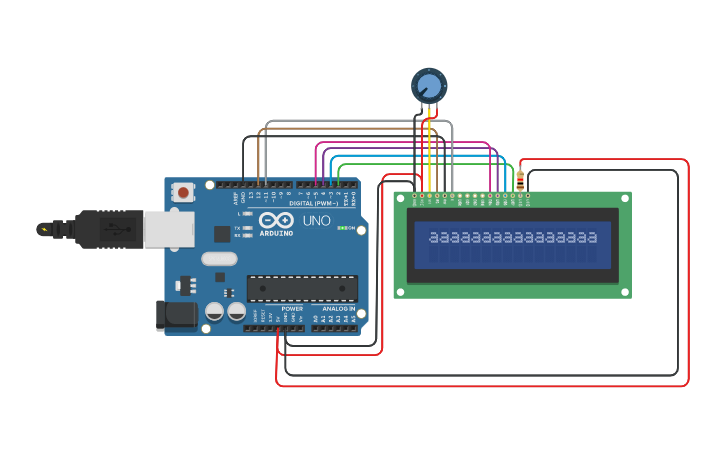 Circuit design LCD - Tinkercad