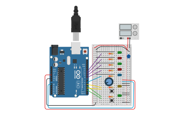 Circuit design Lab THM Part H Stepper Motor | Tinkercad