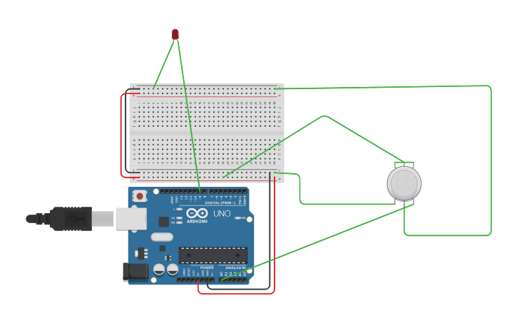 Circuit design Gas Sensor - Tinkercad