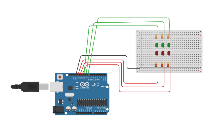 Circuit design Copy of Secuencia de 3 led - Tinkercad Circuit design Copy of Secuencia de 3 led - Tinkercad