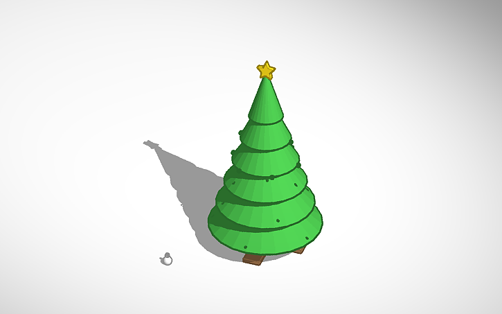 3D design Christmas tree + ornaments (PRINTABLE) - Tinkercad