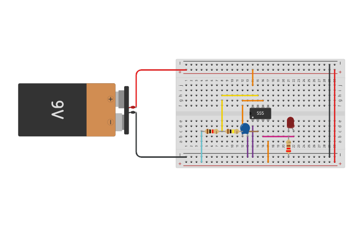 Circuit design Anti-collision light circuit - Tinkercad