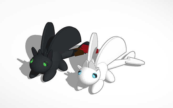3D design Toothless and light fury - Tinkercad