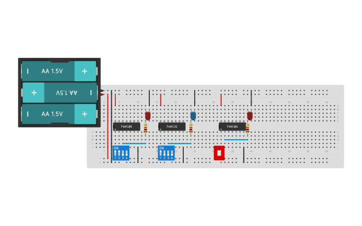 Circuit design Portas Lógicas - Tinkercad