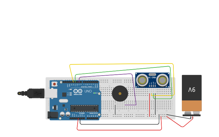Circuit design Blind Walking Stick - Tinkercad