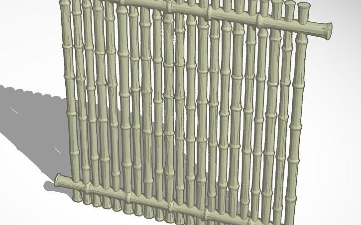 3D design bamboo fence - Tinkercad