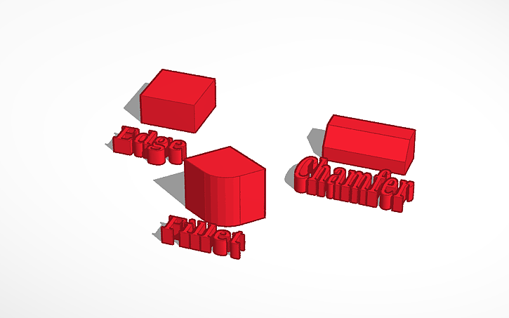 3D design Edge, Chamfer and Fillet - Tinkercad