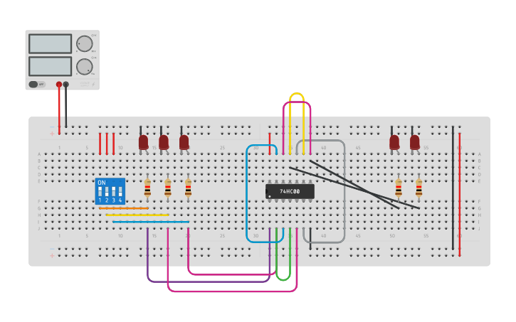Circuit design SR Flip flop - Tinkercad