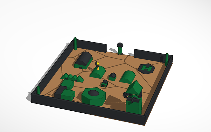 3D design army base - Tinkercad
