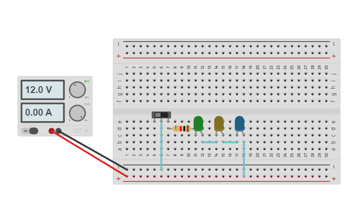 Circuit design LED's in Parallel - Tinkercad