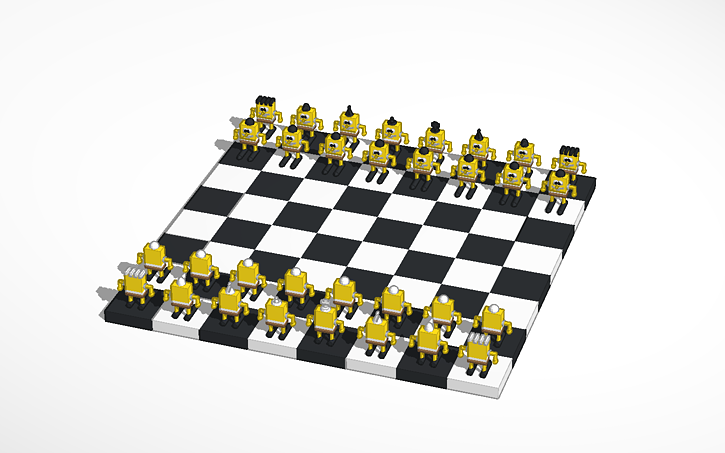 3D design Spongebob Chess Set - Tinkercad