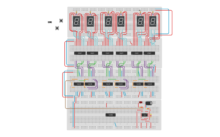 Circuit design Reloj Digital 12-8 KFD - Tinkercad