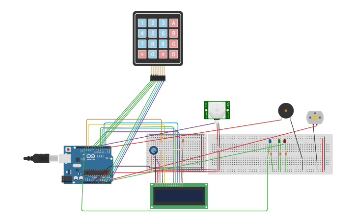 Circuit design Copy of Copy of Keypad - Tinkercad