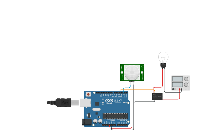 Circuit design Lamp with motion sensor - Tinkercad