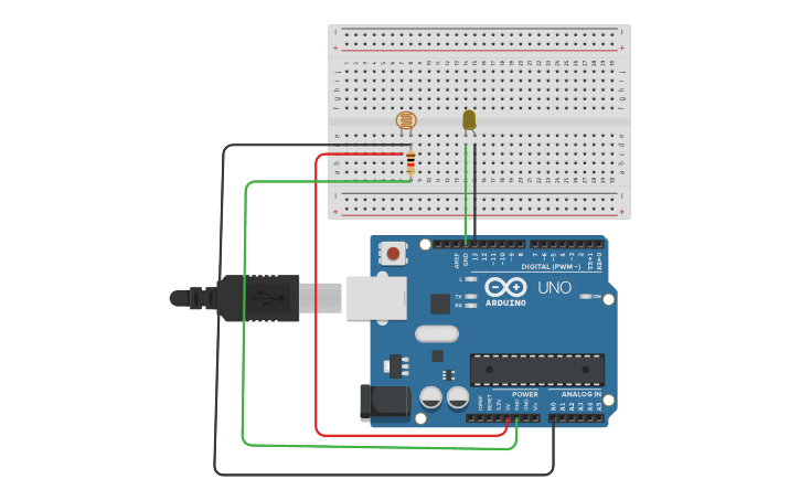Circuit design LDR SENSOR - Tinkercad