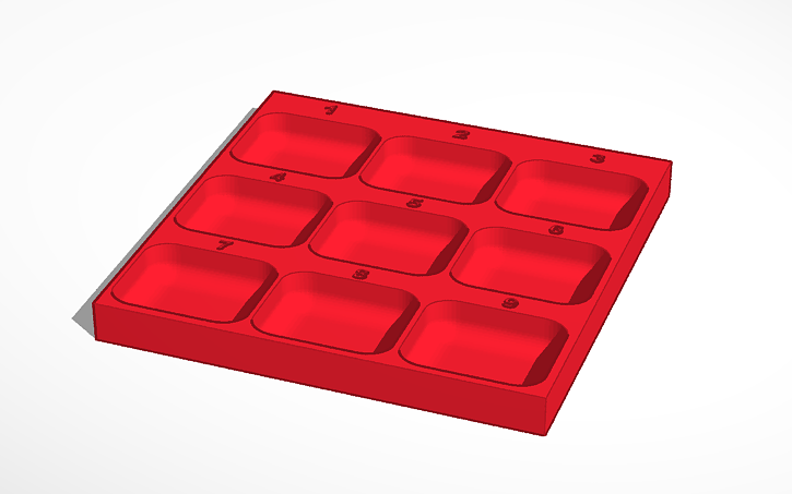 3D design Small Numbered Parts Tray | Tinkercad