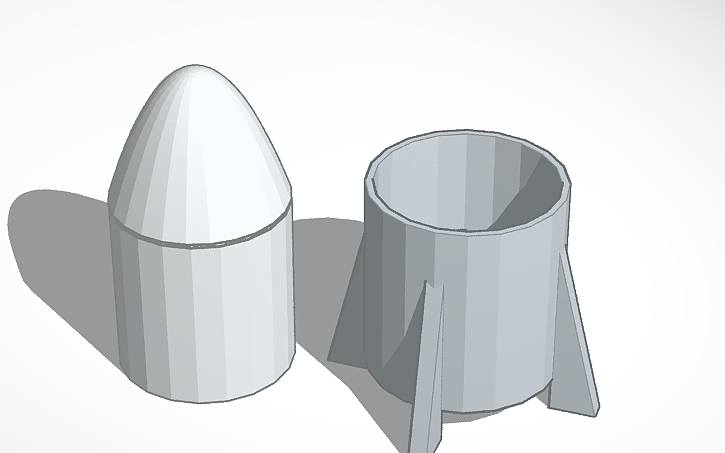 3D design flower rocket vase🚀 - Tinkercad