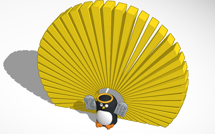 3D design Holy Peter Penguin - with 10 Commandments - Tinkercad