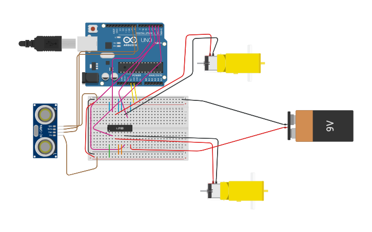 Circuit design Rover | Tinkercad