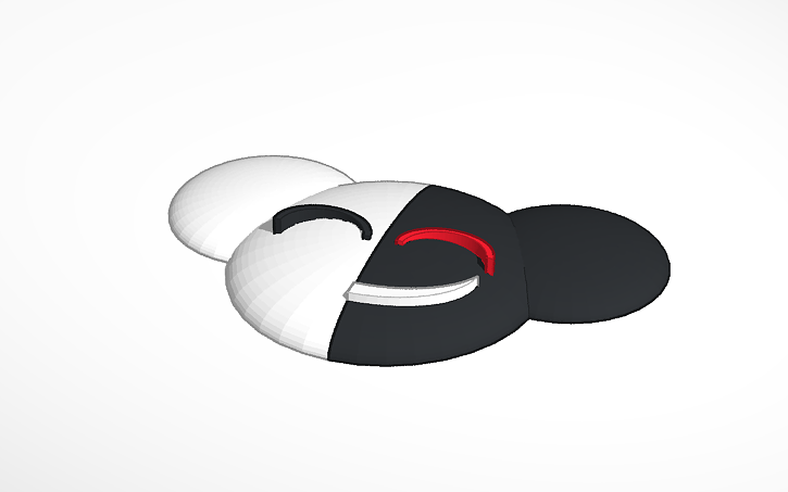 3D design Monokuma Sprite button | Tinkercad