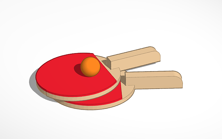 3D design TABLE TENNIS RACKET & BALL - Tinkercad