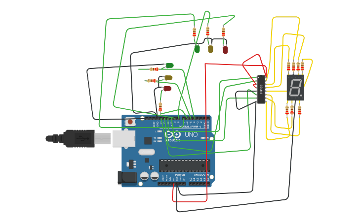 Circuit design semáforo bluetooth con contador | Tinkercad