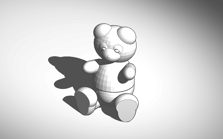 3D design Teddy Bear - Tinkercad