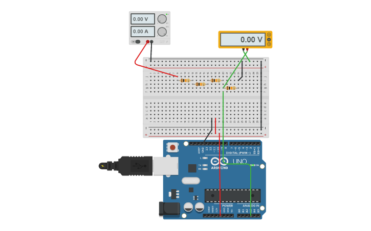 Circuit design voltmetro | Tinkercad
