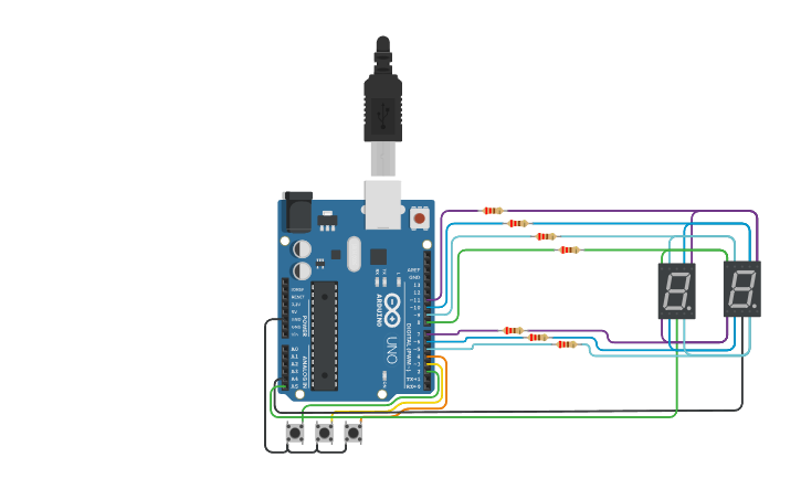 Circuit design Arduino-Multiplexor - Tinkercad