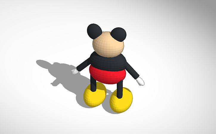 3D design Micky Mouse - Tinkercad