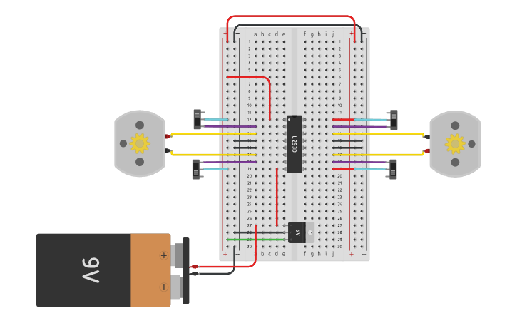 Circuit design L293D H-Bridge | Tinkercad