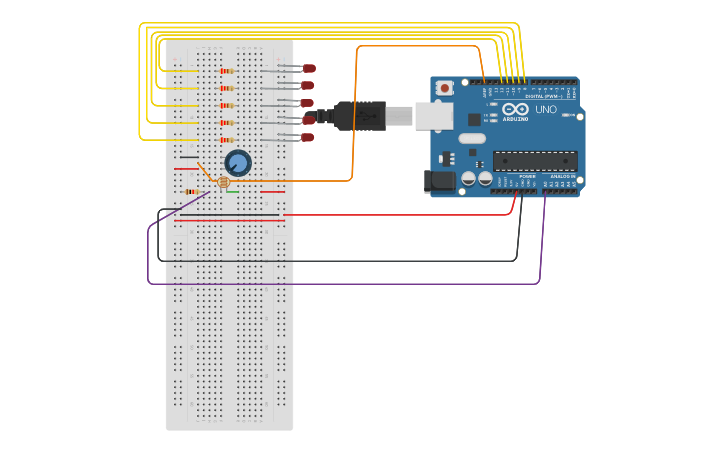 Circuit design LDR con arduino - Tinkercad