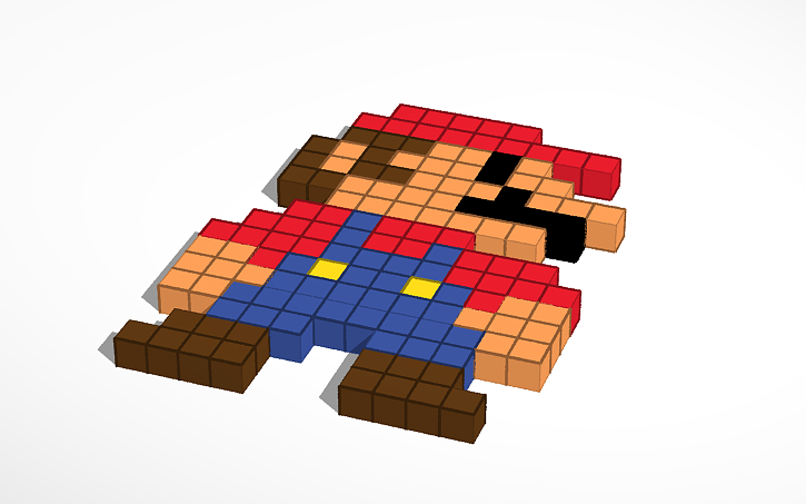 3D design Pixel Mario - Tinkercad
