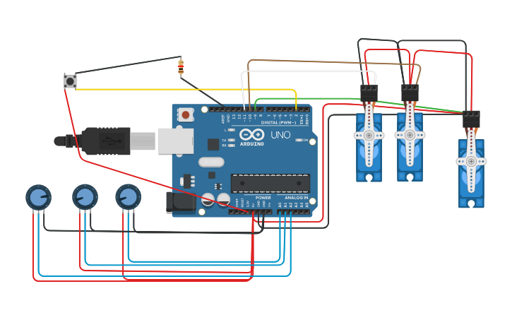 Circuit Design Record And Play Servos Tinkercad