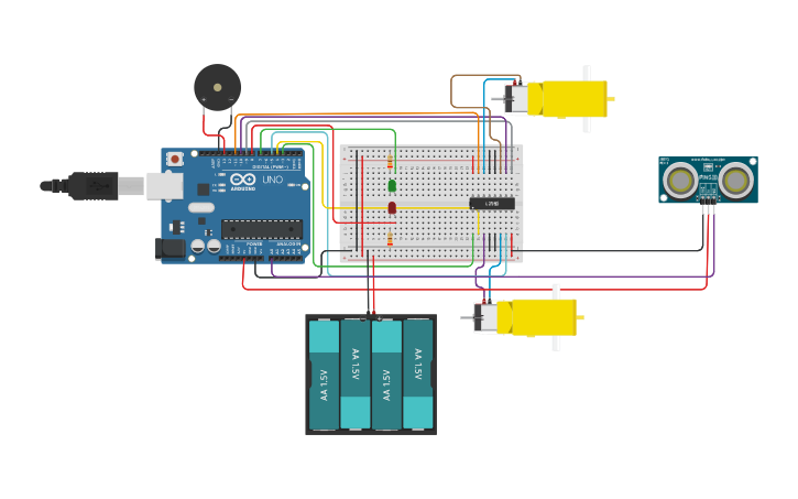 Circuit design Robot Aspiradora Magistral - Tinkercad