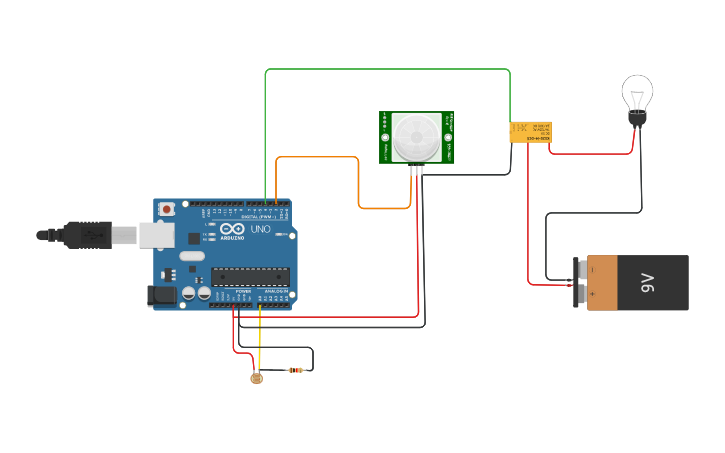 Circuit design Smart Lighting - Tinkercad