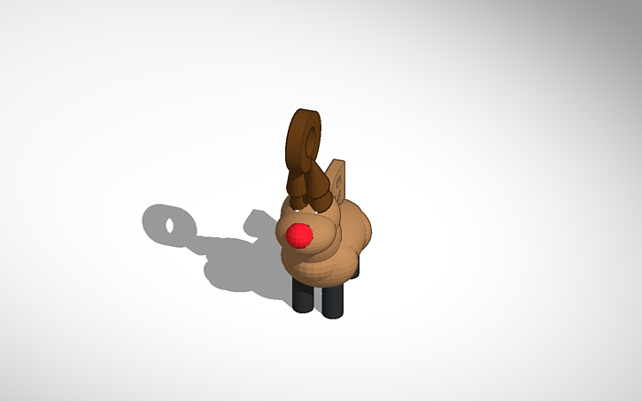 3D design Rudolf the red nosed reindeer - Tinkercad
